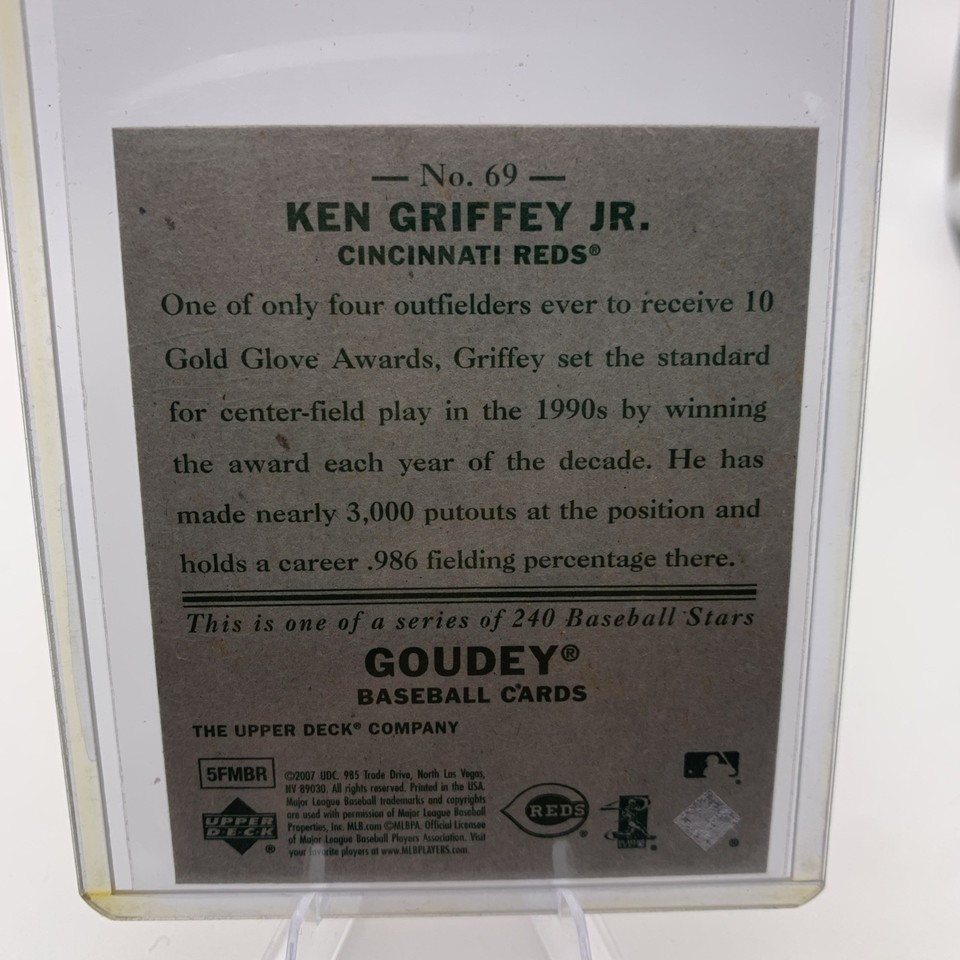 2007 Goudey baseball Ken Griffey Jr #69 Cincinnati Reds | eBay