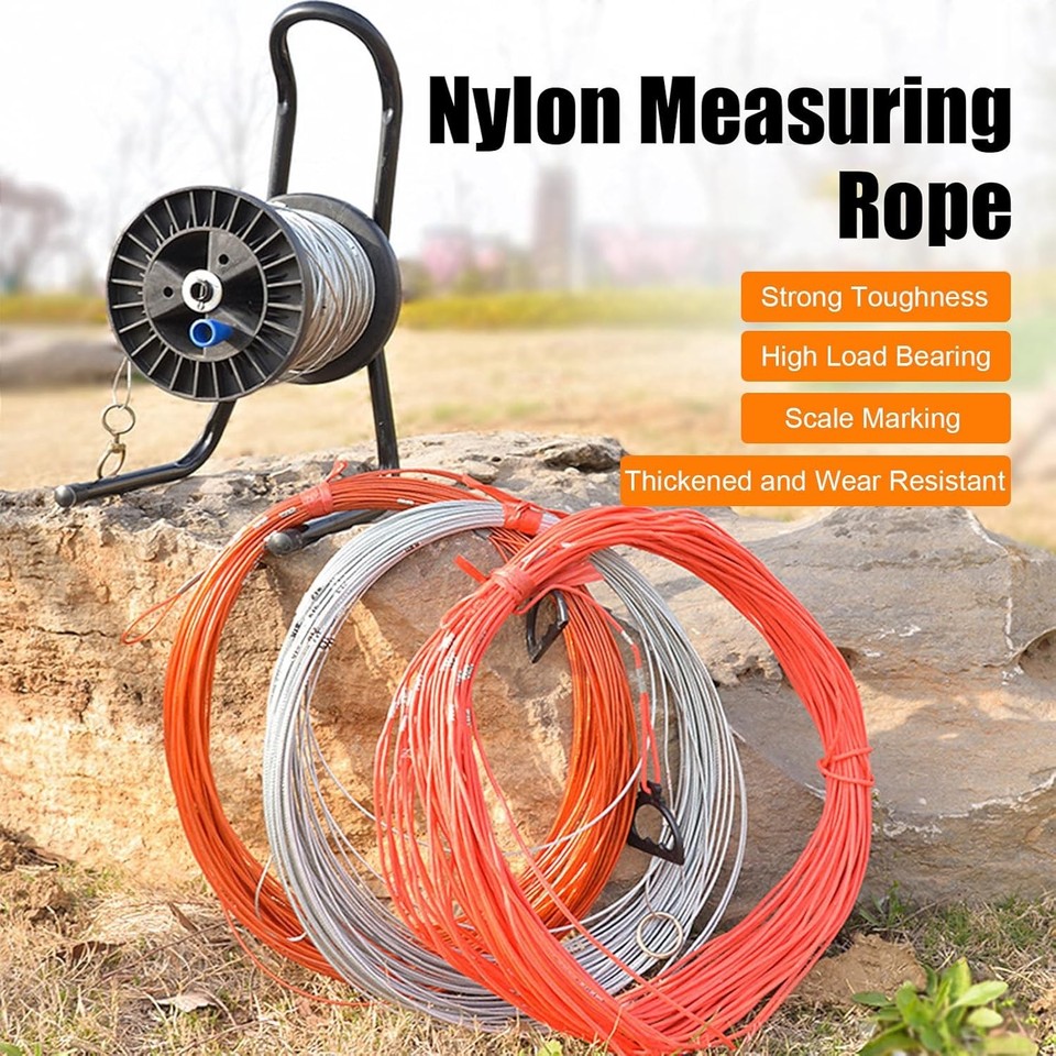 Deep Well Measuring Rope,120M Nylon Depth Gauge for Engineering ...