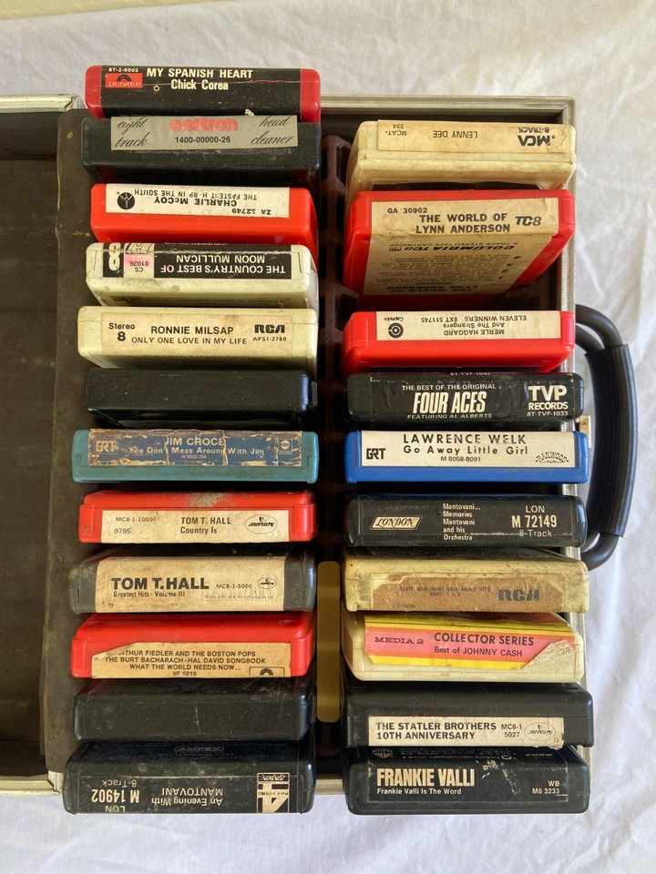 Vintage 8 Track Tape Case Holds 24 8 Track Cassettes, 22 Included! | eBay