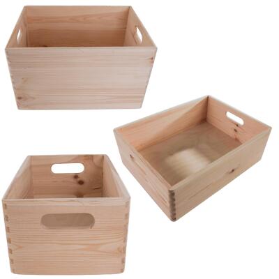 Wooden Crates | Plain Decorative Pine Underbed Storage Boxes Shelves ...