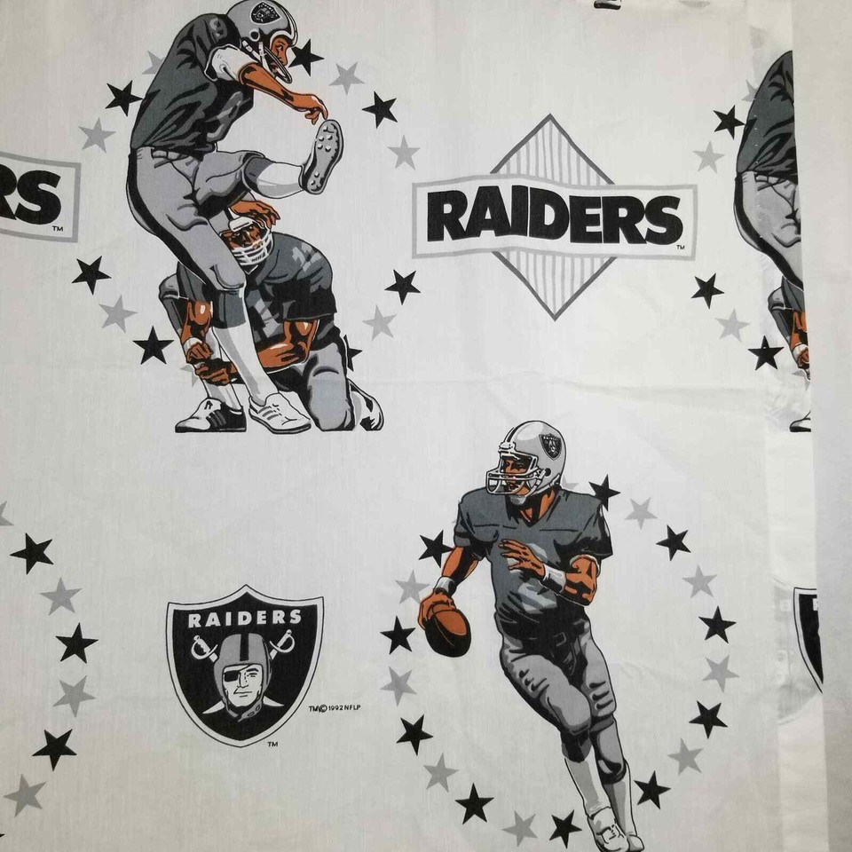 Vintage 1992 Los Angeles Raiders Fabric Curtain Panel NFL Football 41.5 ...