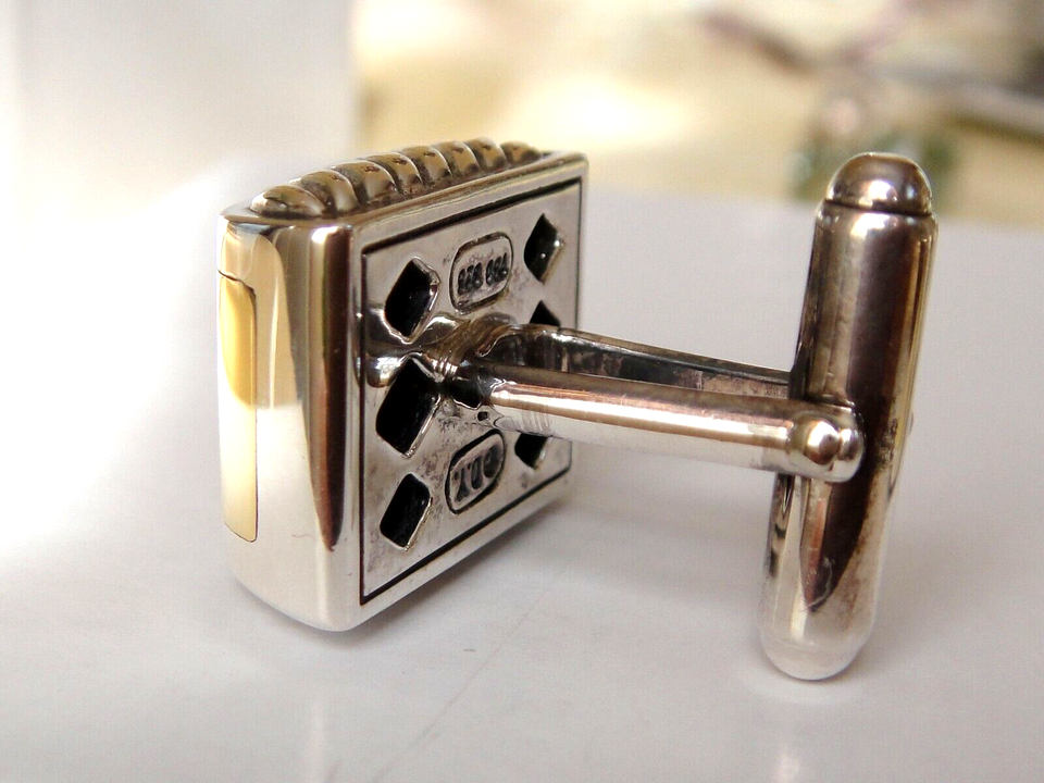 $1350 DAVID YURMAN 18K GOLD ,SS CABLE CUFFLINKS | eBay