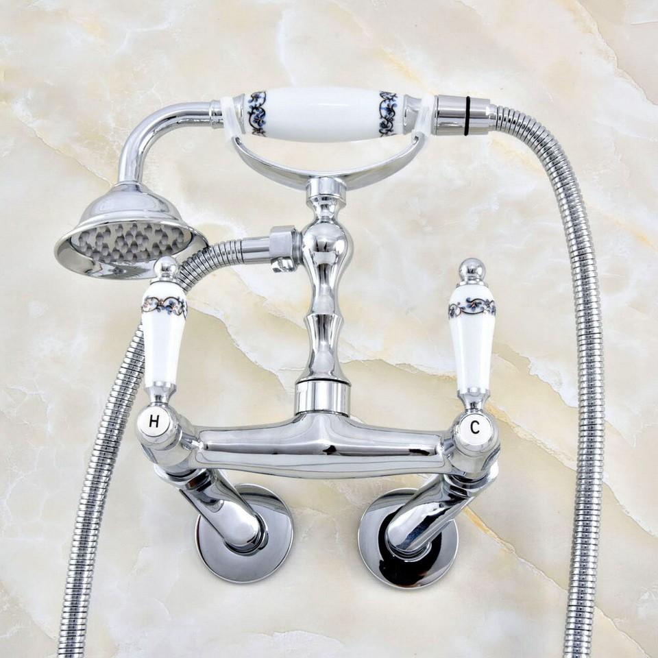 3-3/8" Shower Faucets Mixer Tap With Hand Sprayer Shower Head Bathroom ...