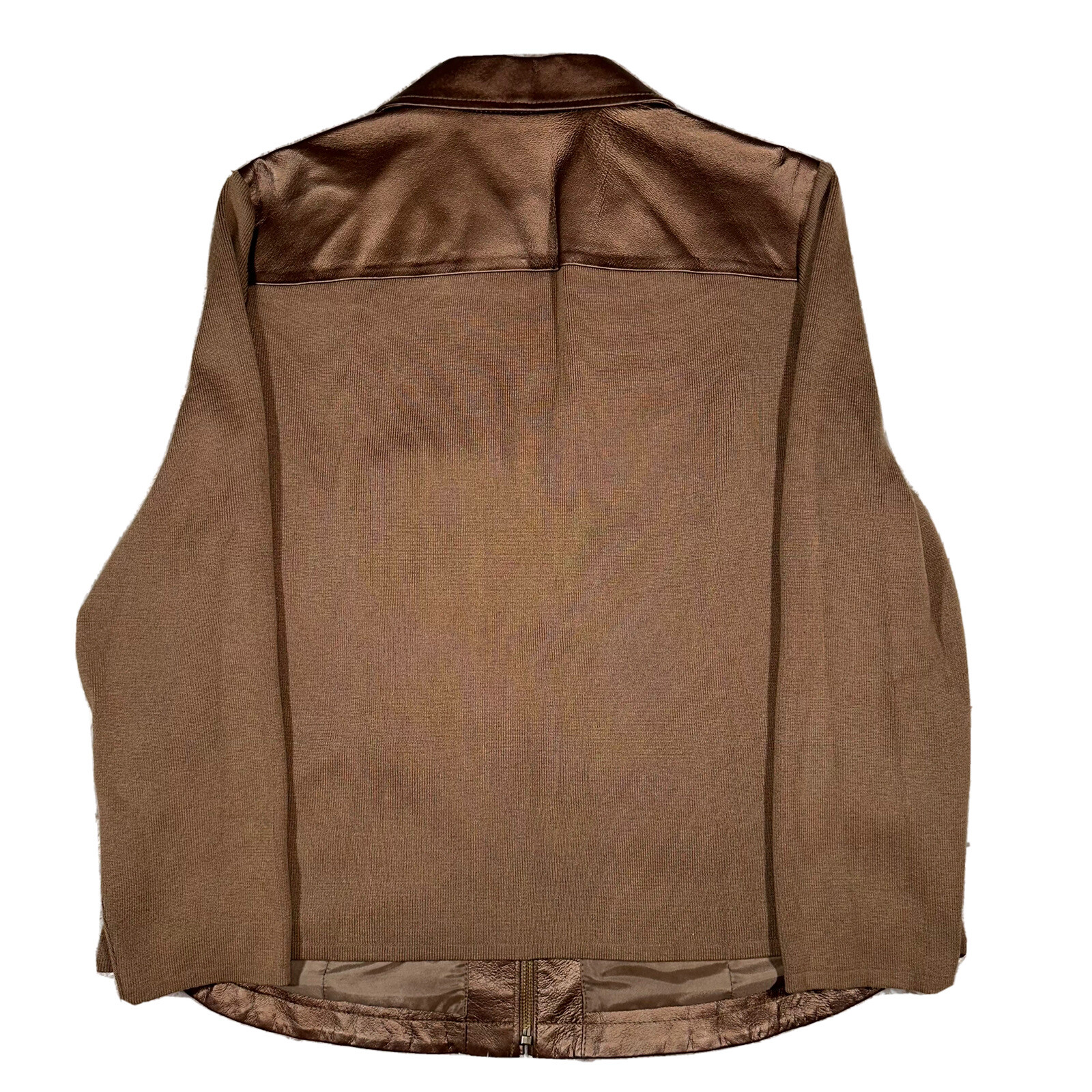 Vintage Nygard Collection Jacket Leather & Knit Brown… - Gem