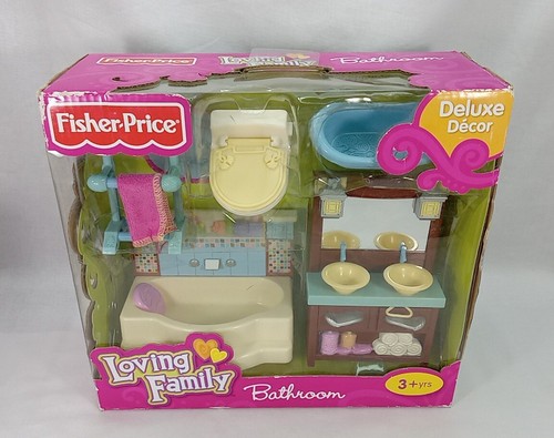 Fisher-Price Loving Family BATHROOM Set Kids Dollhouse Toy Vanity Tub ...