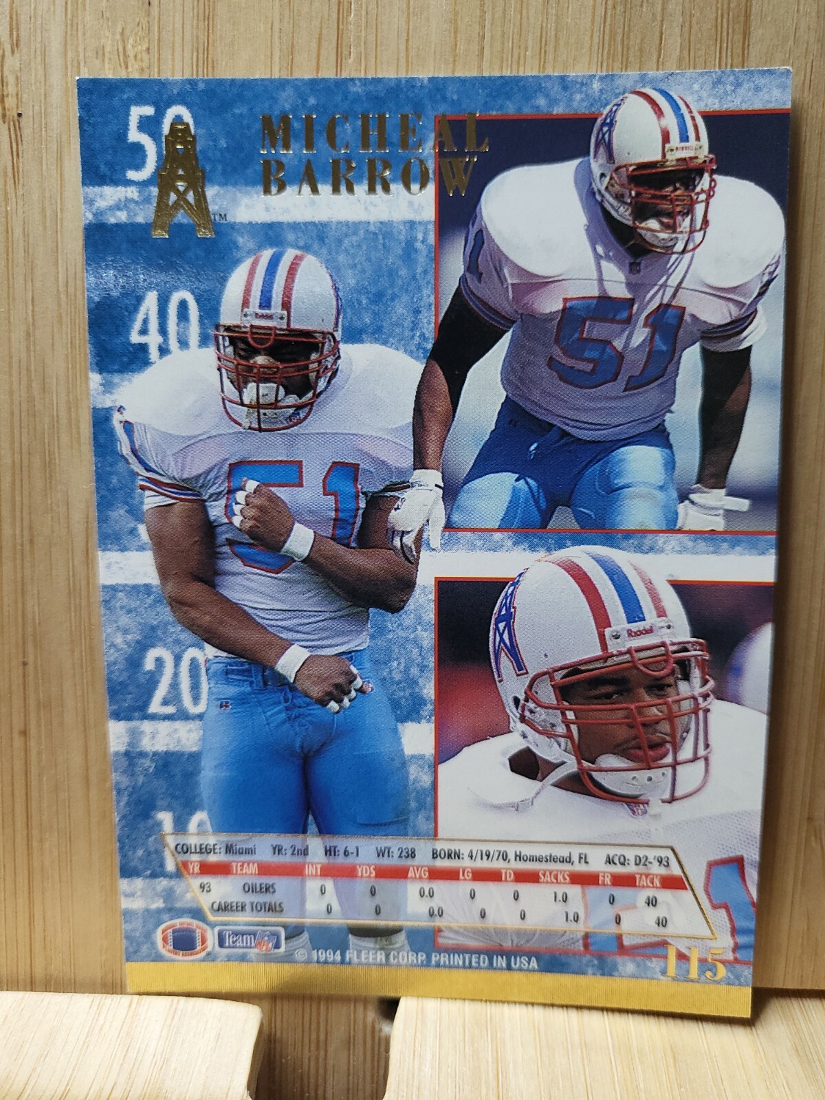 MICHAEL BARROW🏆1994 Fleer Ultra OILERS #115 NFL Trading Card🏆 | eBay