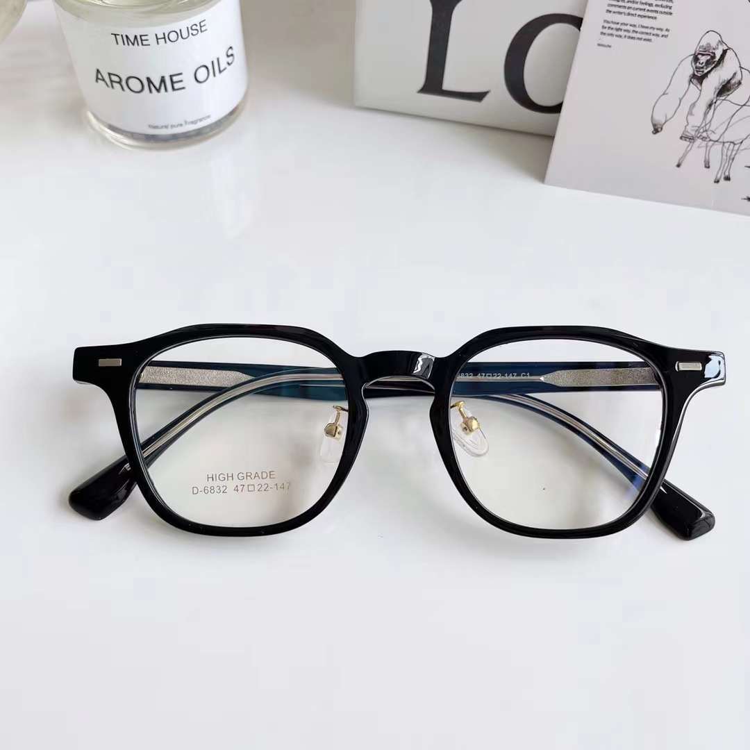 Retro Square Eyeglasses Lighted High Grade Frames Acetate Glasses Men ...