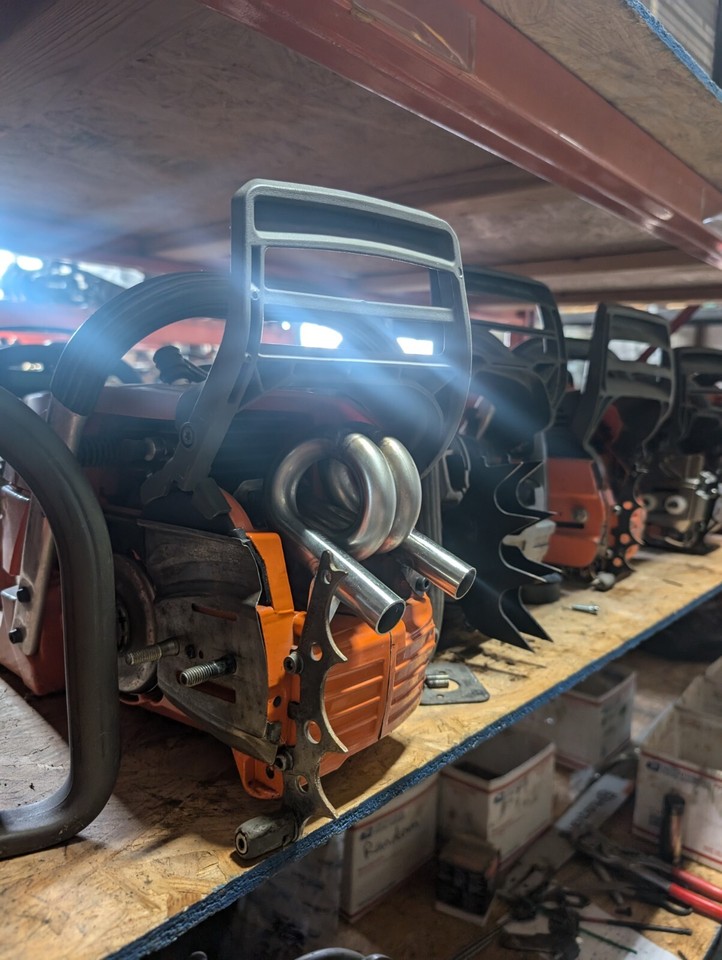 Husqvarna 372xp ram horn extreme dual port muffler mod pipe 365 372 XP ...