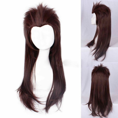 For Cosplay Sally face Larry Wig Slicked Brown Heat Resistant Synthetic ...