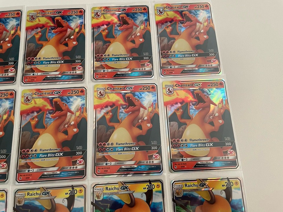 Pokemon TCG Charizard GX 9/68 Stamped Raichu GX 20/68 Stamped Holo Lot ...
