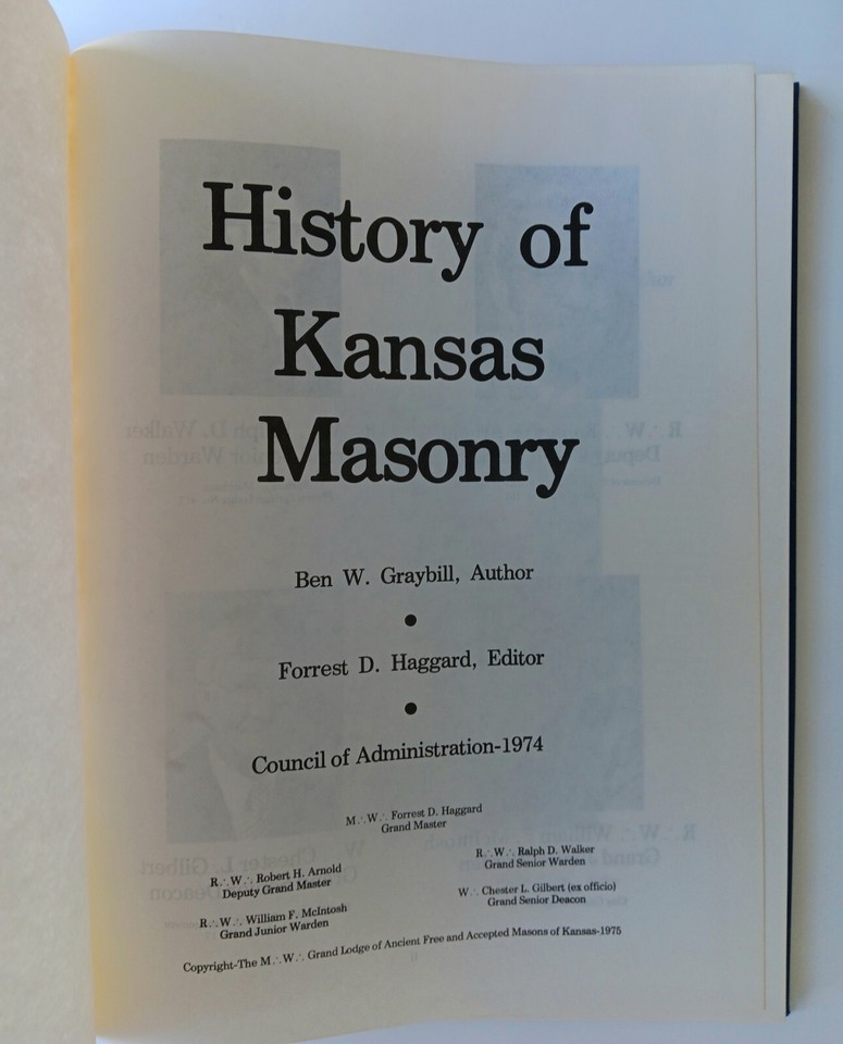 History of Kansas Masonry Book 1974 | eBay