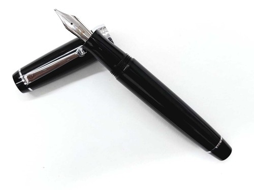 Lotus Lekhak Black Shiny Nikko Ebonite FOuntain PEn in #6 JoWo Nib made ...