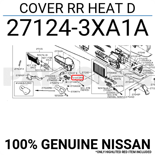 271243XA1A Genuine Nissan COVER RR HEAT D 27124-3XA1A | eBay