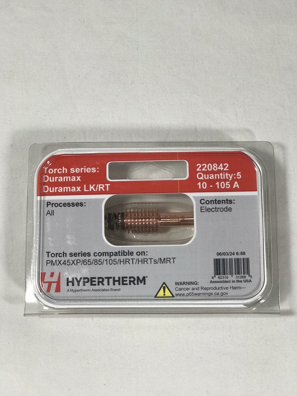 Genuine Hypertherm Electrode 220842 10A 105A Plasma 45XP 65 85 105 HRT ...