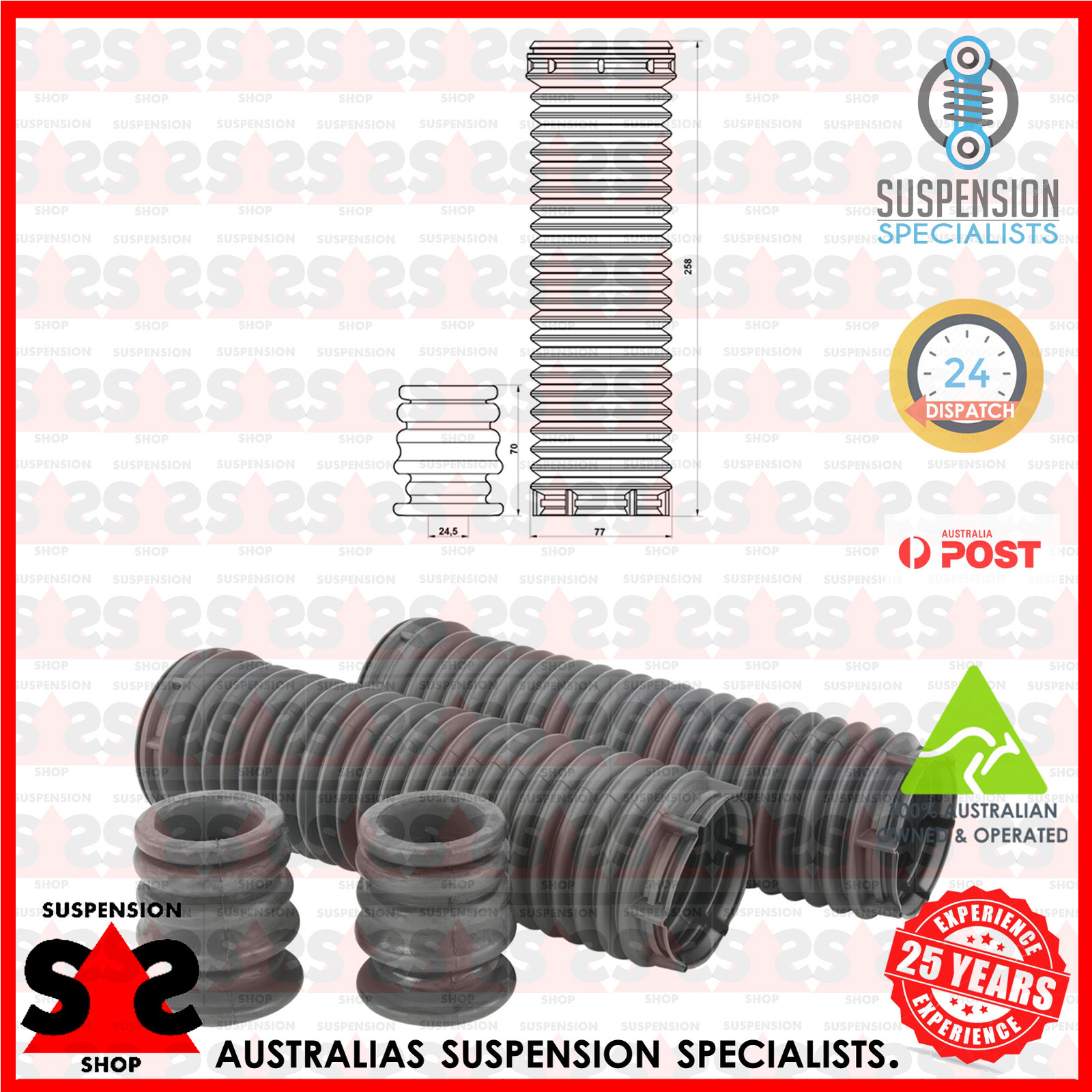 Front Axle Dust Cover Kit, Shock Absorber Suit VW Transporter T6 Van ...