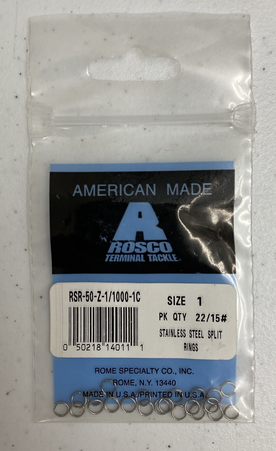 Rosco Terminal Tackle Stainless Steel Split Rings SIZE 1 / 15lb - QTY ...