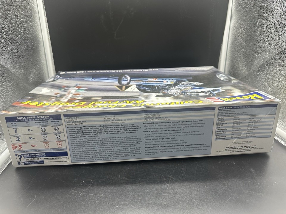 Revell California Charger AA/Fuel Dragster 1:16 Scale Model Kit Open ...