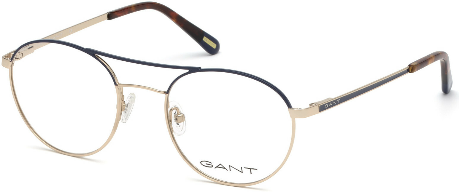 GANT RUGGER GA 3182 032 Blue & Light Gold Round Aviator Eyeglasses 51 ...