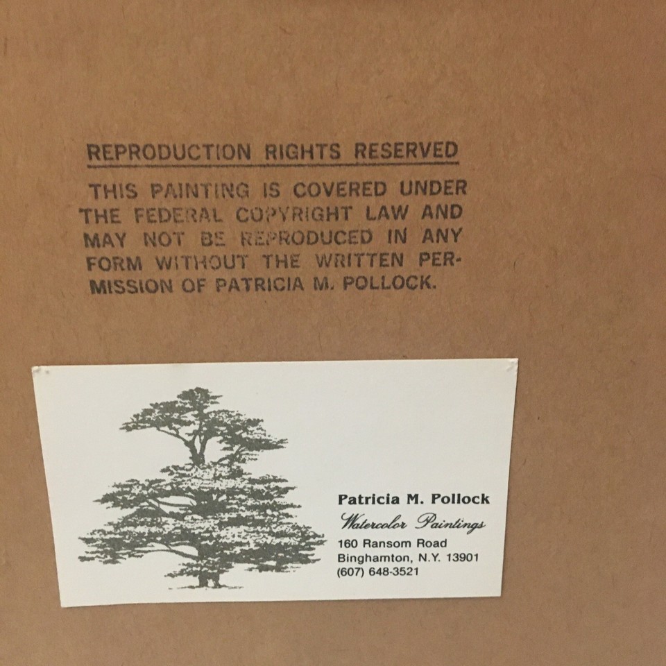 Patricia M. Pollock Painting Winter Scene Train Station Snow Signed ...