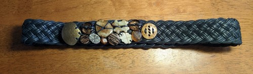 Marjorie Baer S.F. hand woven Belt and unusual buckle 39 inch end to ...