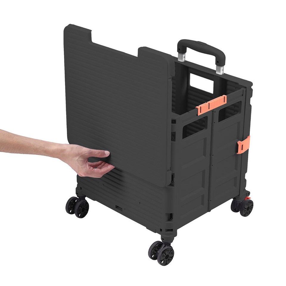 Foldable Trolley Crate Boot Cart Mobile Shopping Camping Picnic Storage ...