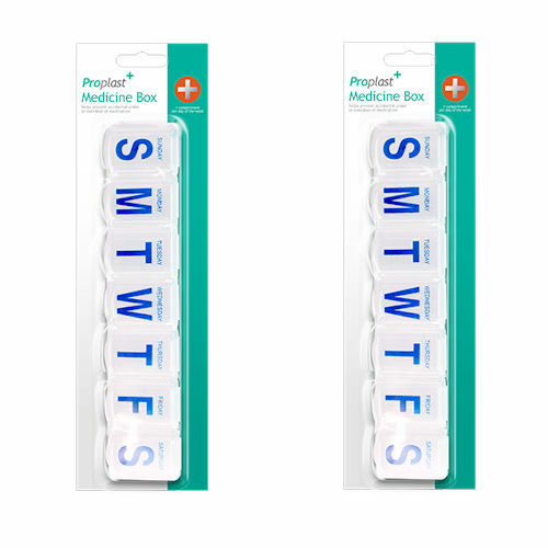 Slim Pill Box X2 - Pack Medicine 7 Days Tablet Organiser Dispenser ...