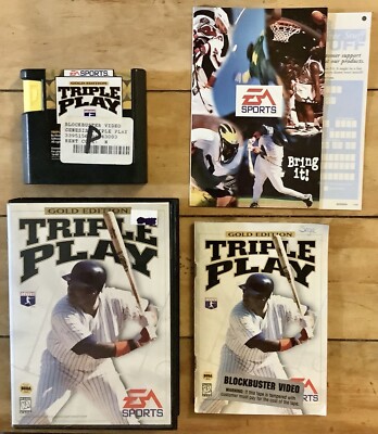 sega genesis Triple Play Gold Edition , Complete , Works | eBay