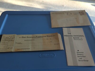 1930 Indiana National Bank Checkbook And Booklet | eBay