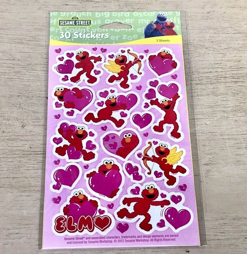 Sesame Street Elmo Stickers Set of 30 Valentine Day Last One Retired ...