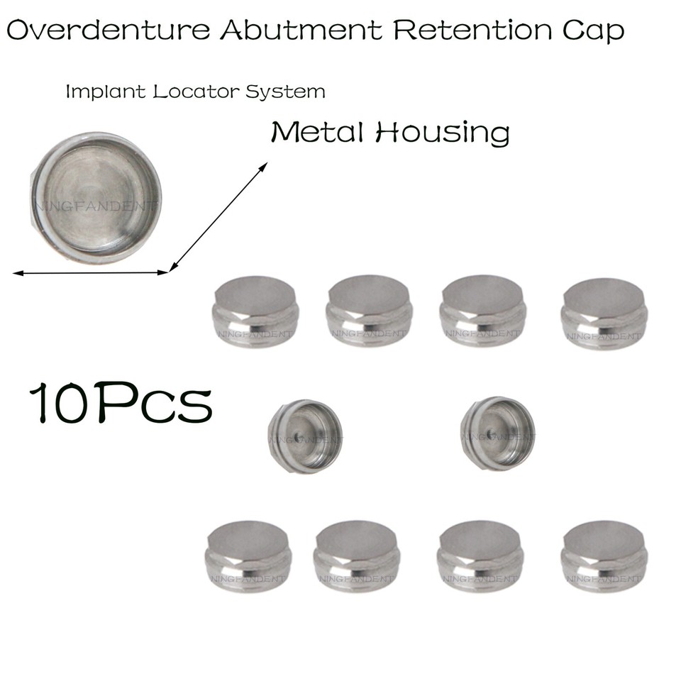 10Pcs Dental Metal Housing Cap Click For Overdenture Locator Abutment ...