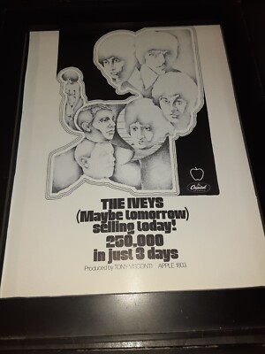 The Iveys Maybe Tomorrow Rare Original Apple Records Promo Poster Ad ...