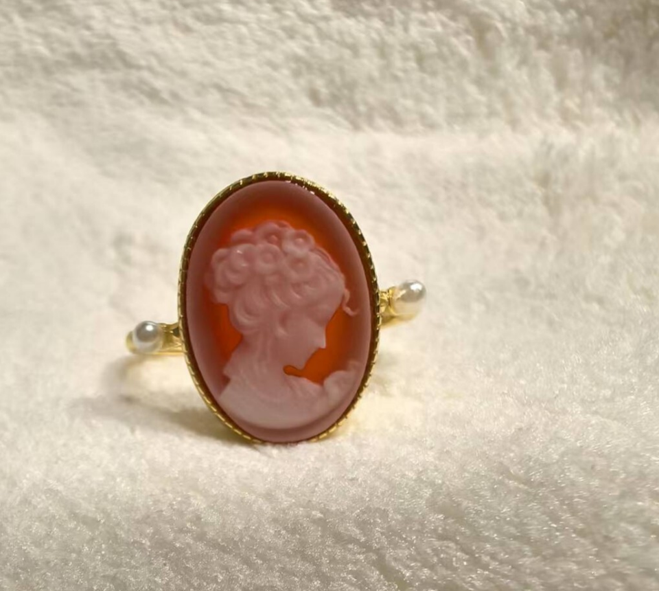 925 silver ring red Cameo Ring vintage jewelry Ring Estate Jewelry Gift ...