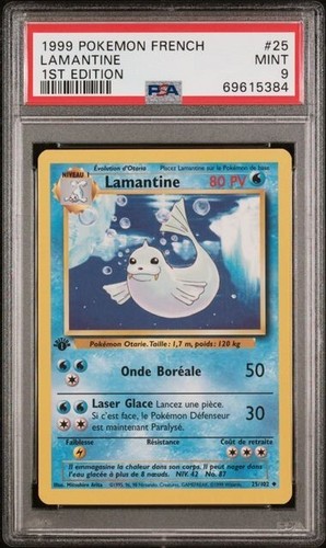 Carte Pokémon - Lamantine édition 1 - 25/102 - Set de Base PSA 9 ...