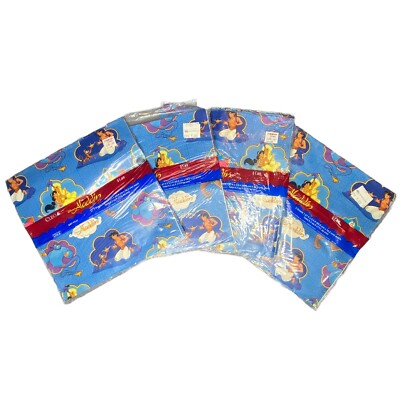 Vintage Disney Aladdin Wrapping Paper Jasmine Genie Cleo 1996 NEW 2 ...