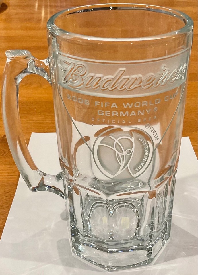 2006 FIFA WORLD CUP GERMANY RARE OFFICIAL BEER LARGE CRYSTAL GLASS MUG ...