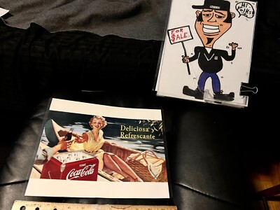 Classic Vintage COCA COLA Ad LADY IN CANOE OR MAN LAMINATED READY TO ...