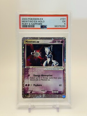 PSA 5 EX - Mewtwo Ex 101/109 Ruby & Sapphire Holo Rare 2003 Pokemon ...