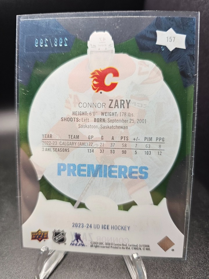 2023-24 UD Ice Hockey Connor Zary RC Premieres Green /299 #157 | eBay