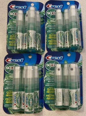 4X Crest Scope Breath Mist Long Lasting Mint Sugar + Fat Free 16 ...