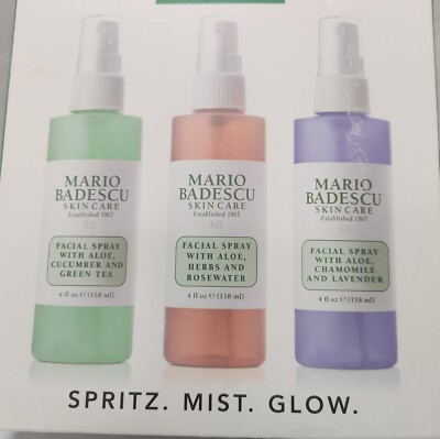 Mario Badescu Facial Spray Spritz Mist Glow 3 Pieces Facial Spray Set ...