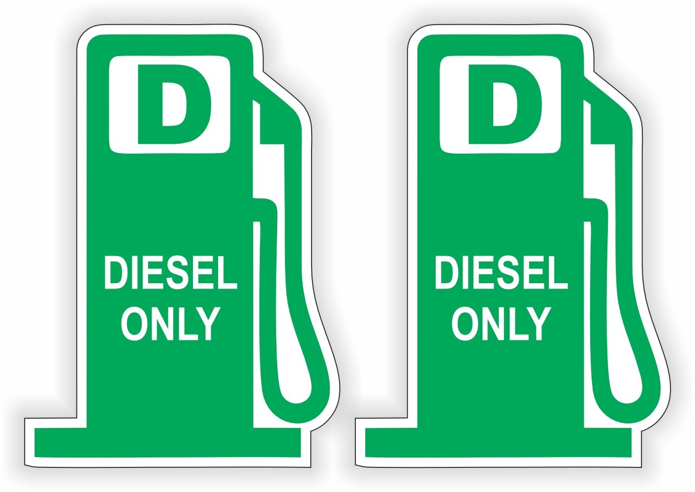 pair - 3" DIESEL ONLY Vinyl Stickers Decals Diesel Fuel Tank Can Drum ...