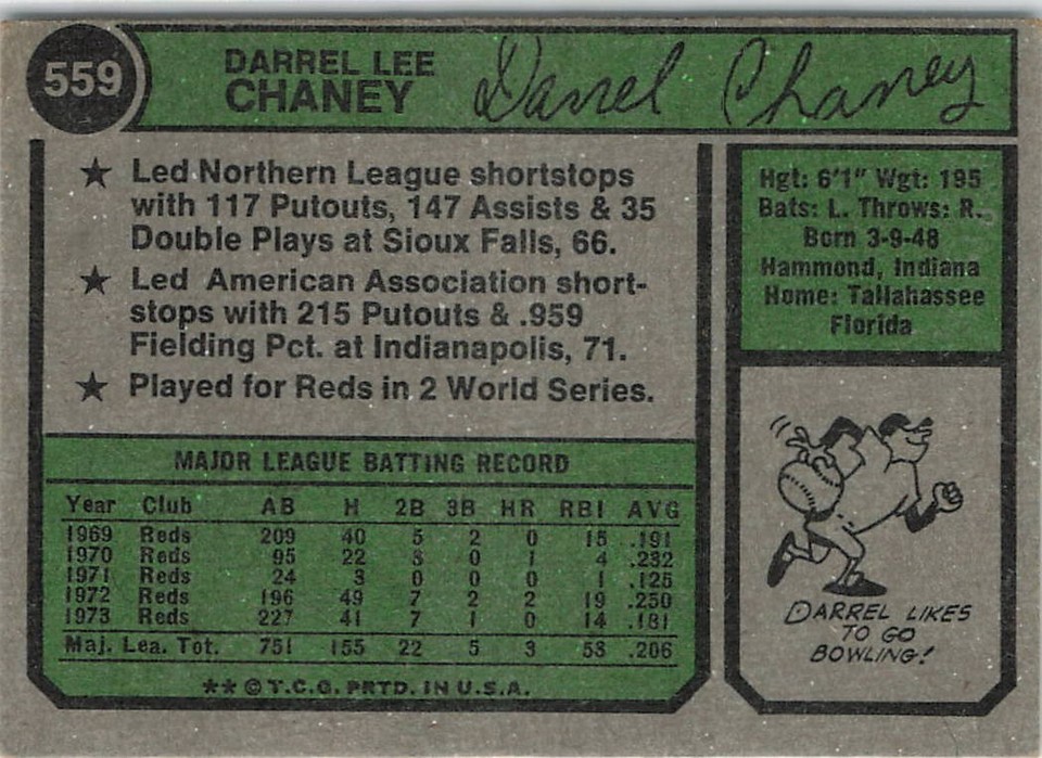 1974 Topps - Darrel Chaney #559 - Set Break! EX - Combined Shipping | eBay
