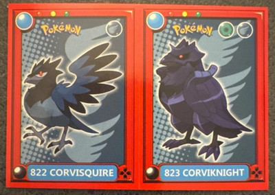Corvisquire/Corviknight Pokemon Pokedex Blue Peru - Collectible #822 ...