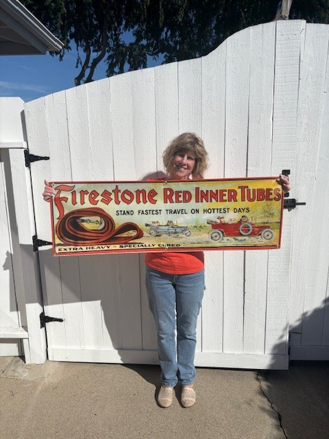 Firestone Tires Red Inner Tubes Banner Antique Style Gas Station Sign 4 ...