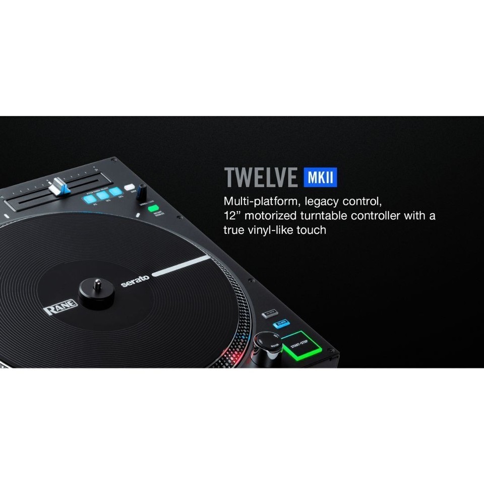 RANE DJ TWELVE MKII 12-Inch Motorized Vinyl-Like MIDI Turntable with ...