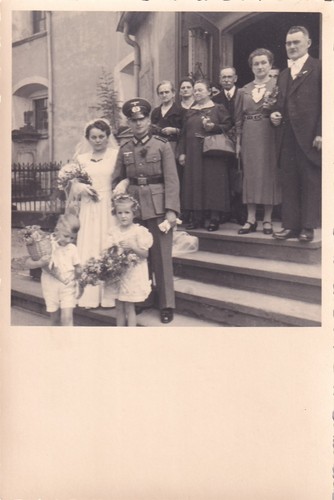Original WWII Photo GERMAN SOLDIER & BRIDE WIFE with WEDDING PARTY ...