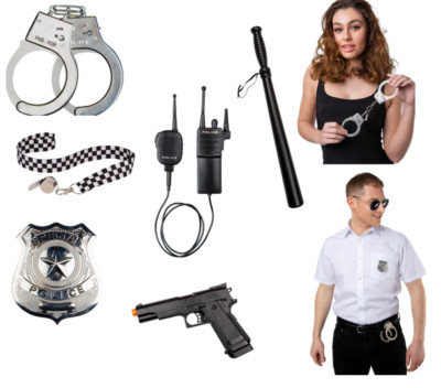 Police Accessories Police Officer Policeman Fancy Dress Prop Handcuffs ...