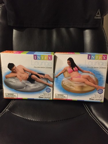 Intex Older Pillow-Back Lounge Inflatable Floats 54"x48" 58889EP Gold ...