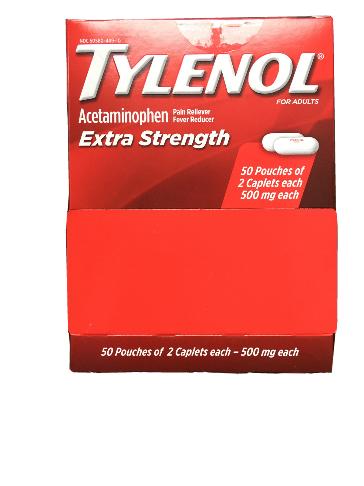 TYLENOL Extra Strength Pain - Fever Reducer Caplets, 50 PACKS OF 2 ...