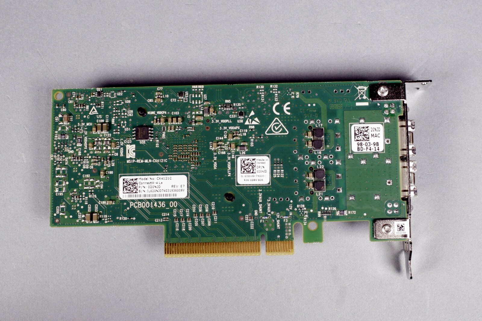Dell Mellanox Connectx-4 LX 25gb Dual Port PCIe - LP Bracket 20NJD ...